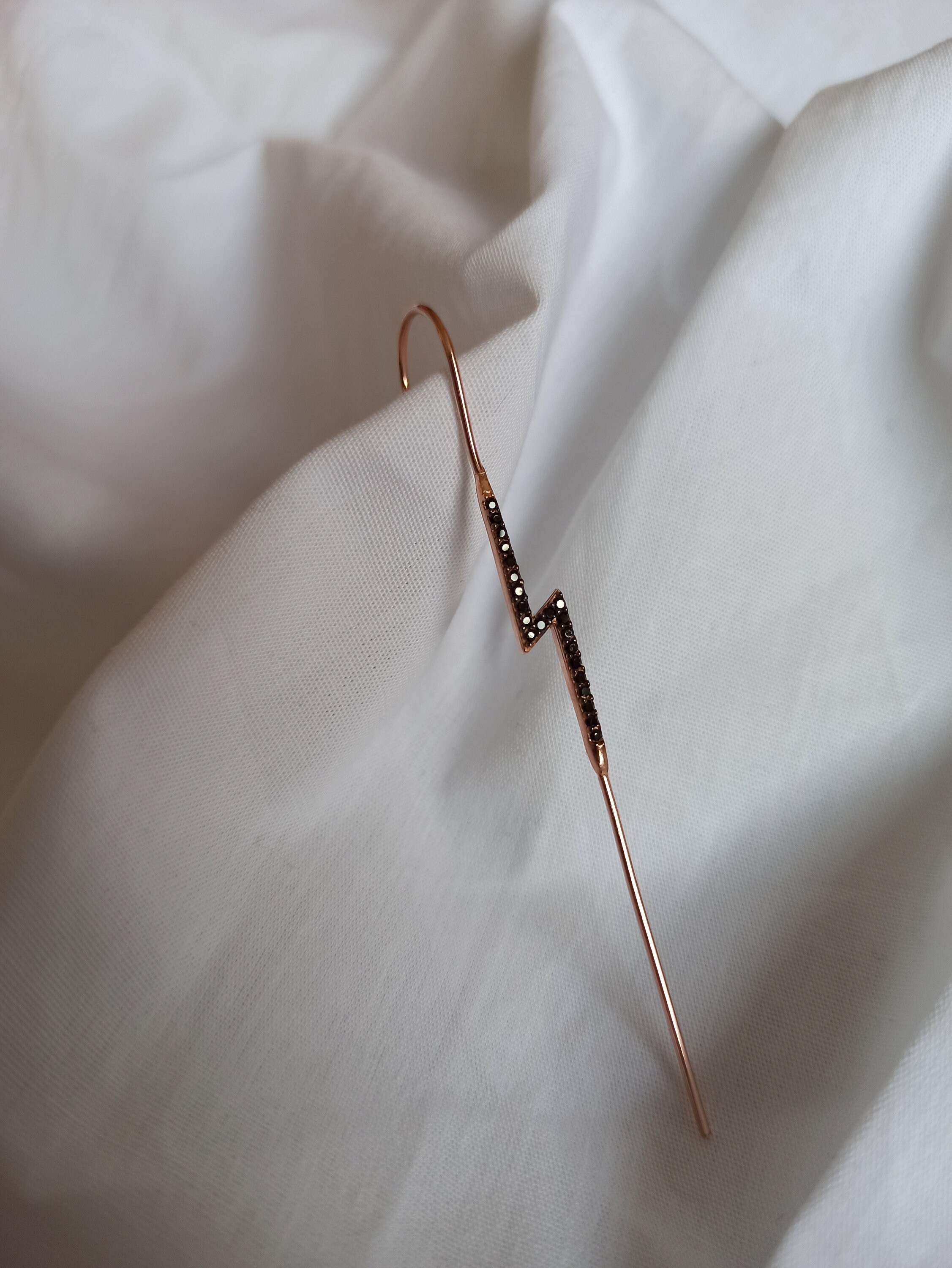 Cane Earrings, Earrings Stud, Rod Earring, Rod Ear Cuff, Lightning Bolt ...