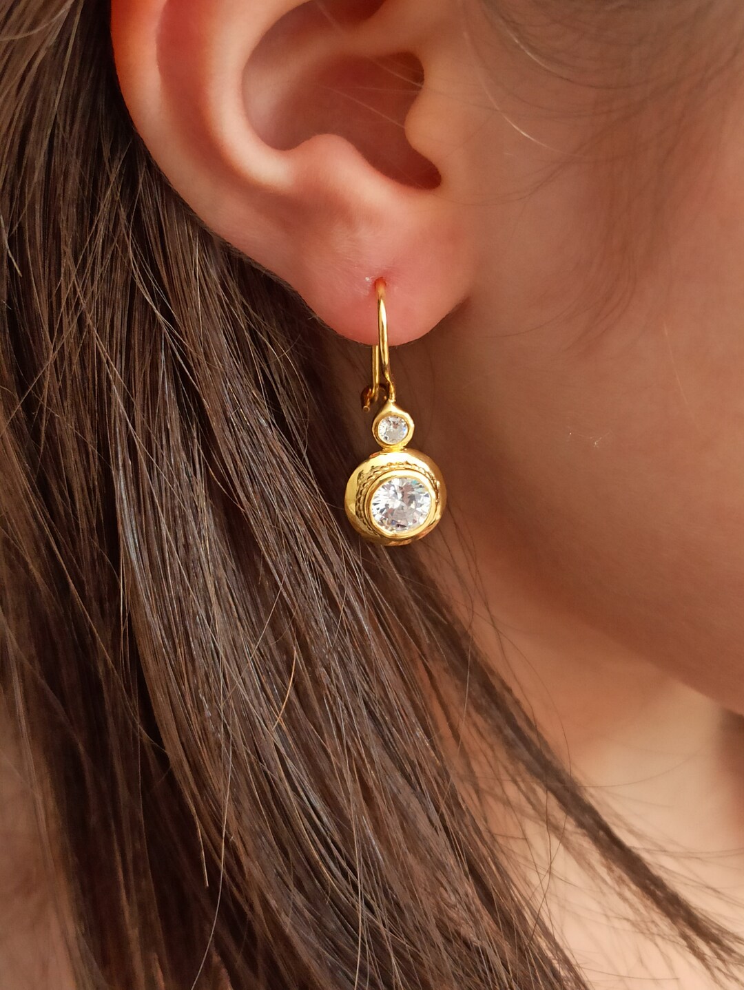 Solitaire Earrings 925silver Earring solitaire Earring Gold - Etsy