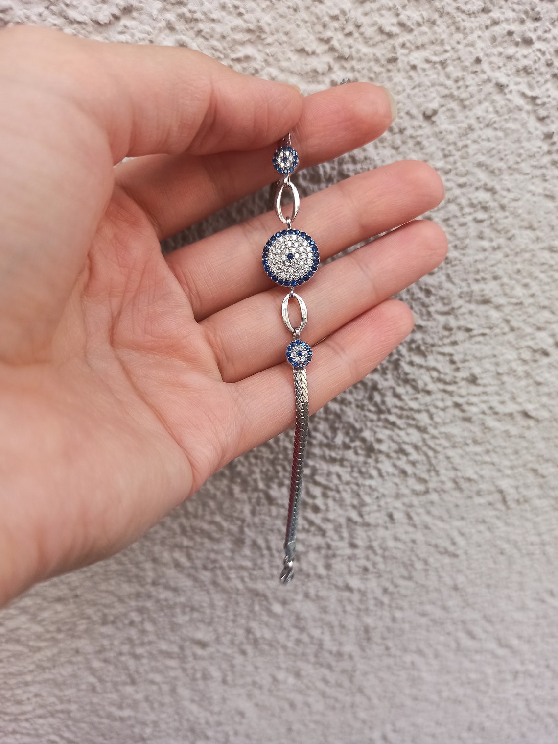 Evil Eye Bracelet, Charm Bracelet, Women Evil Eye Bracelet, Silver ...