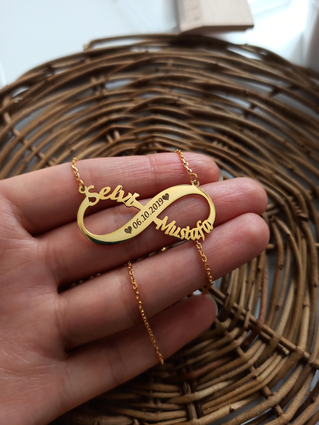 Infinity Necklace With Two Names, Infinity Necklace, Name Pendant ...