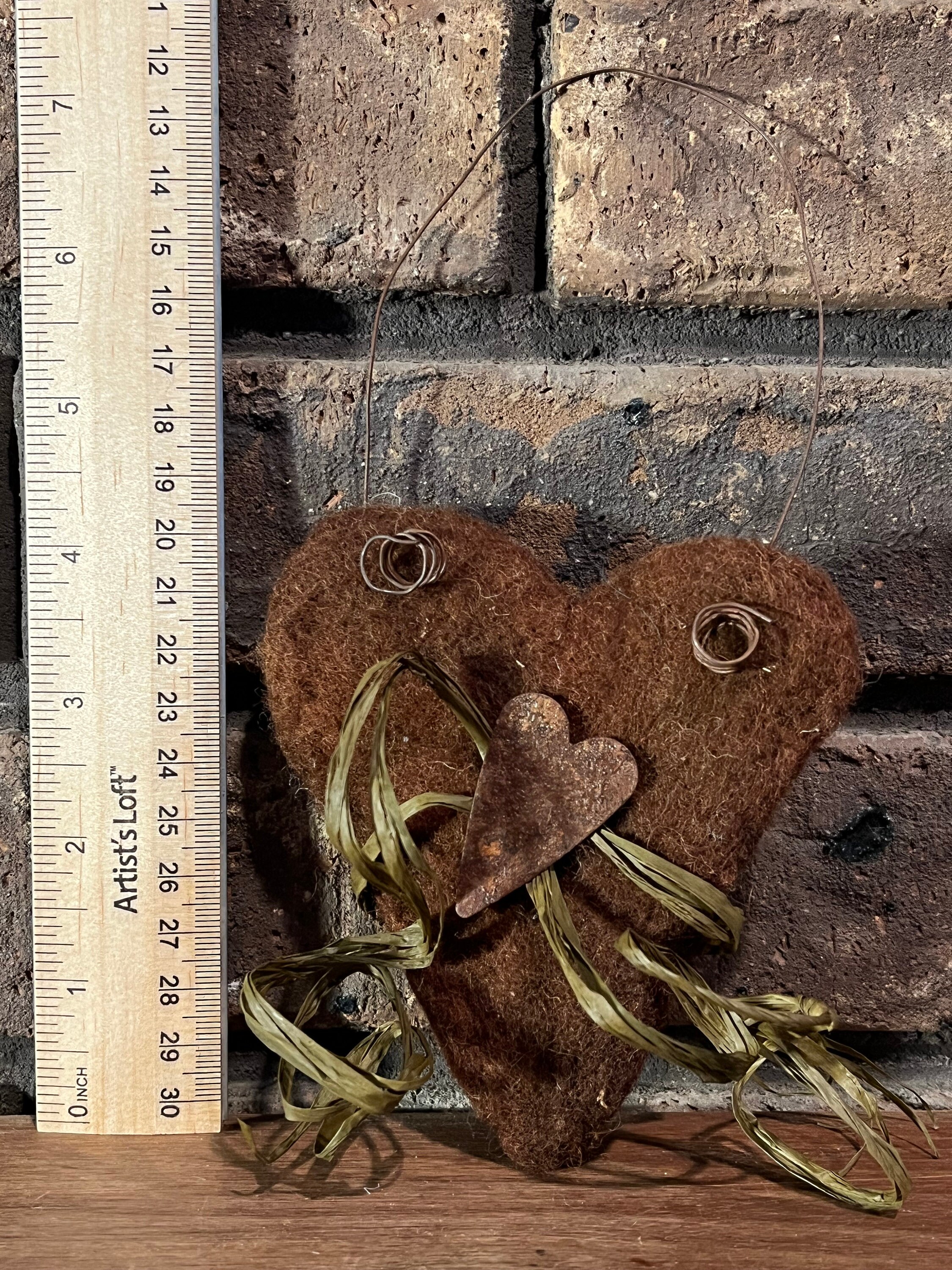 Heart Ornament Rustic Primitive Valentine Home Decor Farmhouse Gift for ...