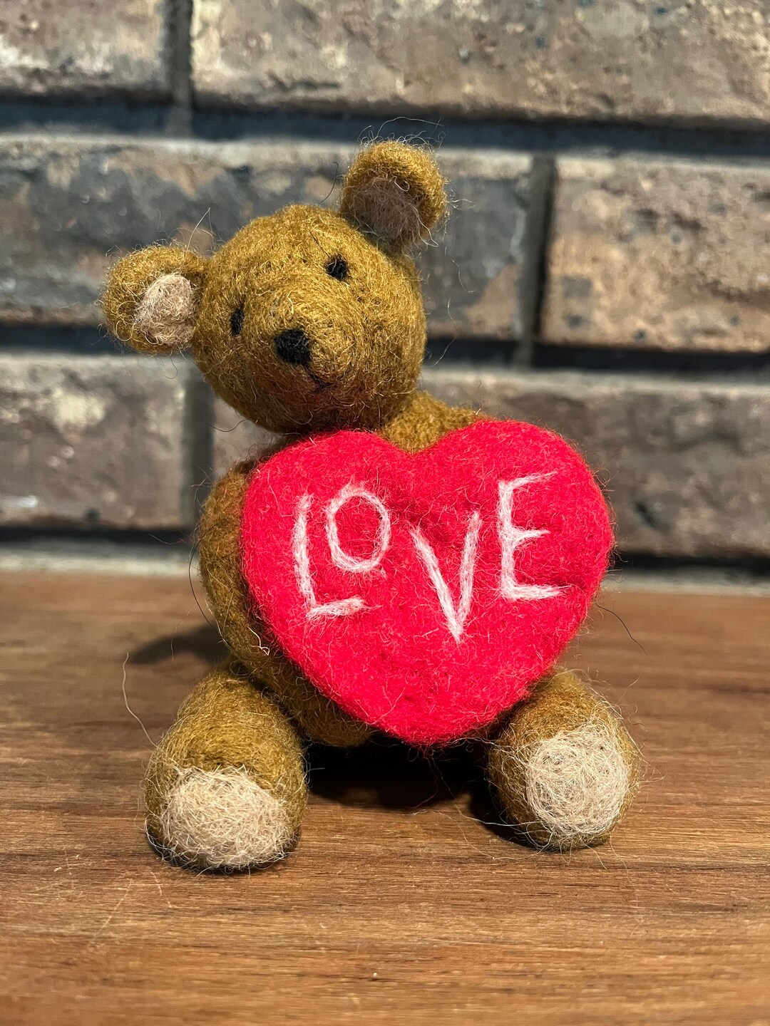 Teddy Bear Engagement Promise Ring Proposal Holder Gift Needle Felted ...
