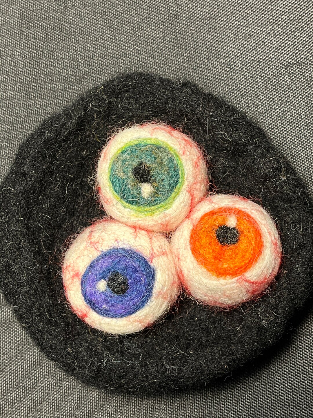 Eyeballs Halloween Three Creepy Eyeballs in a Black Nest Decoration ...