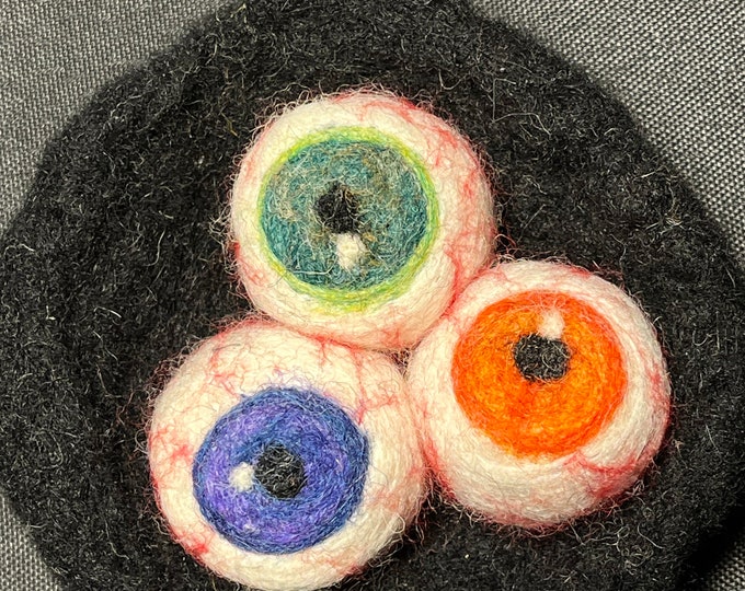 Eyeballs Halloween Three Creepy Eyeballs in a Black Nest Decoration ...