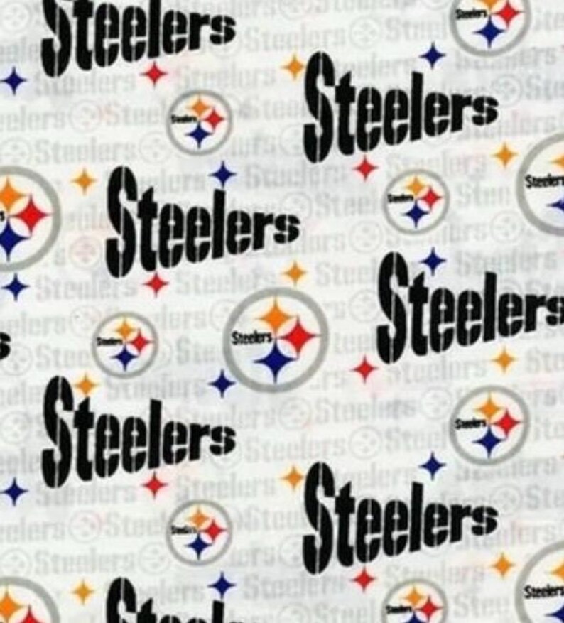 Pittsburgh Steelers Cotton Fabric White - 1/2 Yard Steeler Nation - Etsy