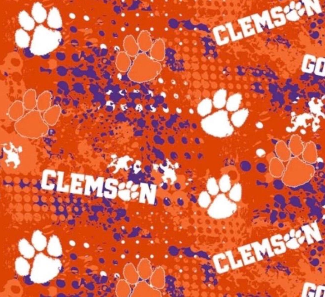Clemson Tigers Splatter Cotton Fabric - 1/2 Yard - Etsy