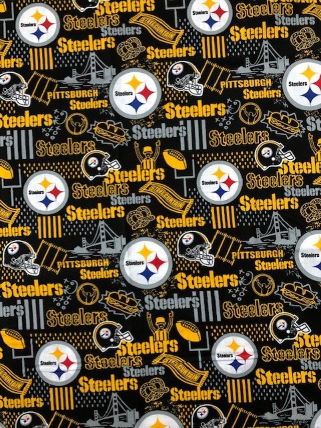 NFL Football Pittsburgh Steelers 100% Cotton Fabric Hometown 17 - Etsy
