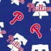 MLB Philadelphia Phillies Cotton Fabric - 1/2 Yard (blue) - Etsy