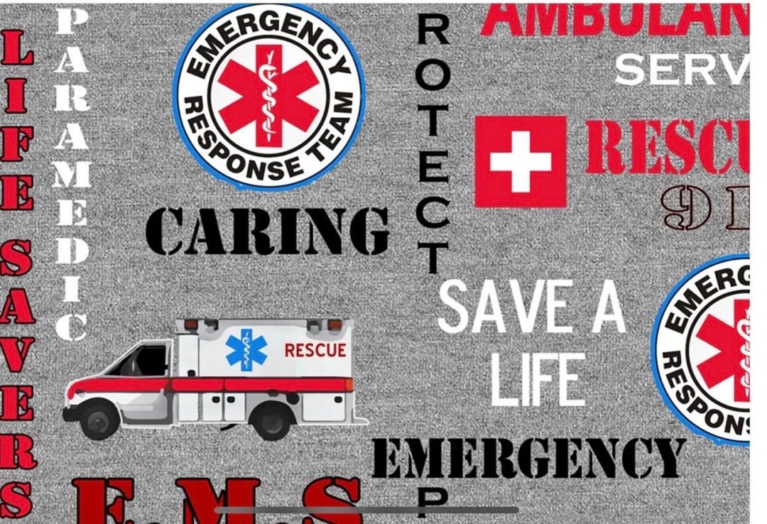 EMS Rescue 911 Seal Heather Print Cotton Fabric - 1/2 Yard - Etsy