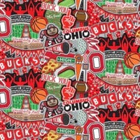 NCAA College University Fabrics, Ohio State Buckeyes or Georgia ...