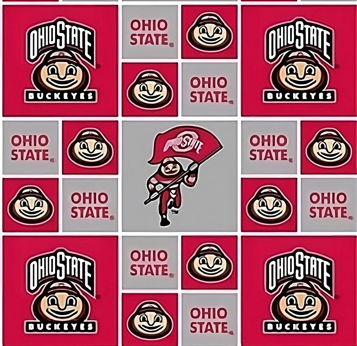 Ohio State University Buckeyes OSU Cotton Fabric Block - 1/2 Yard - Etsy