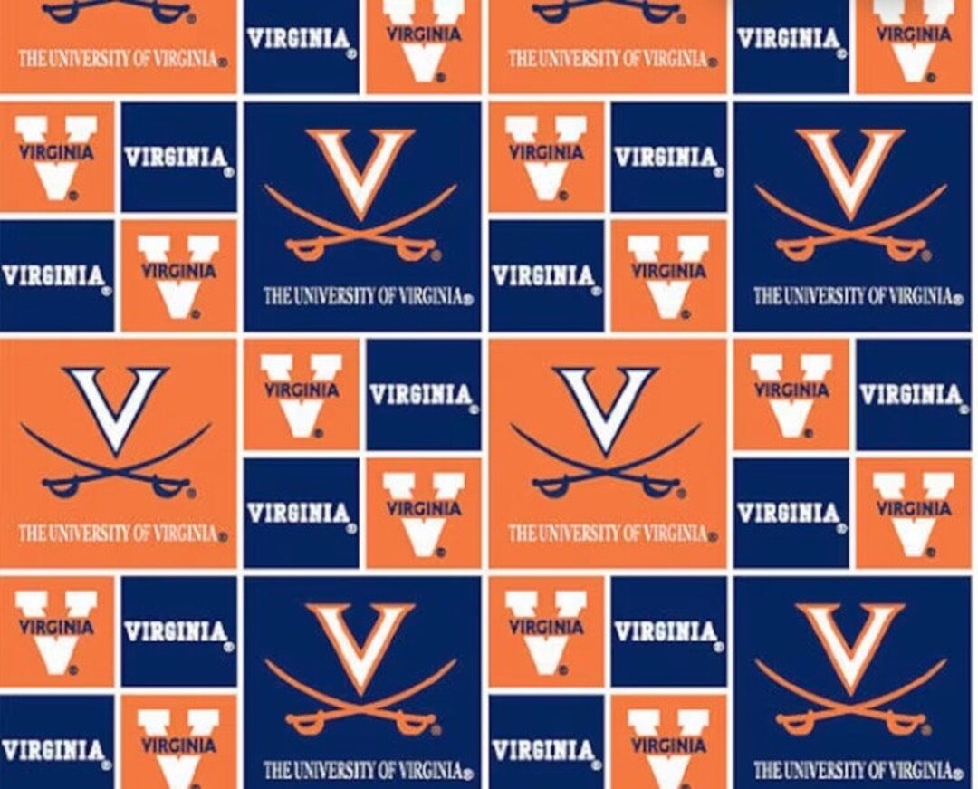 University of Virginia UVA Cotton Fabric Wahoos Block - 1/2 Yard - Etsy