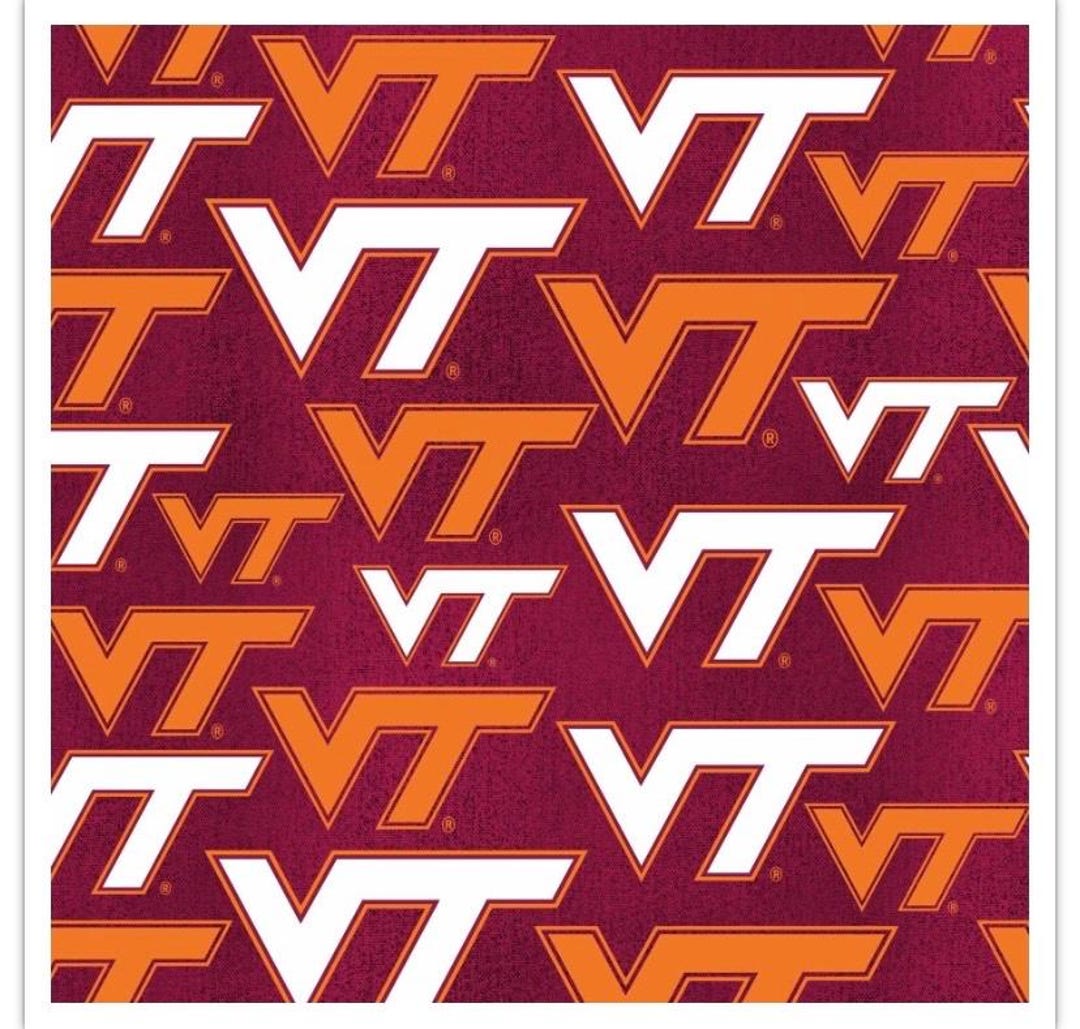 Virginia Tech Letters Cotton Fabric - 1/2 Yard - Etsy