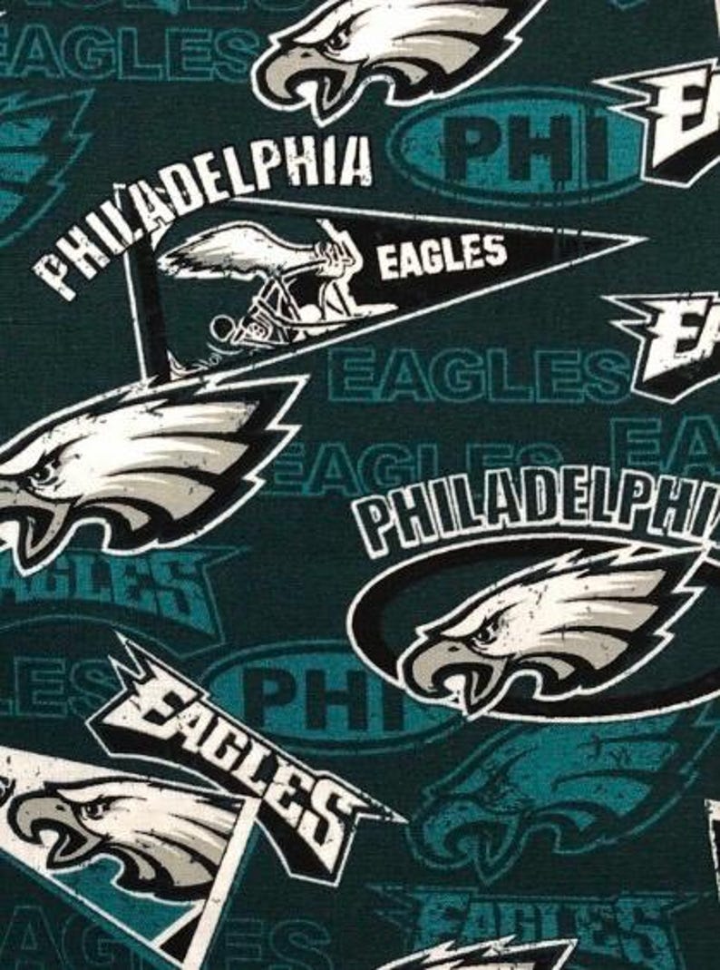 Philadelpia Eagles Cotton Fabric Vintage Retro - 1/2 Yard - Etsy