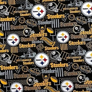 Pittsburgh Steelers 100% Cotton Fabric Hometown Steel Curtain 17" - Etsy
