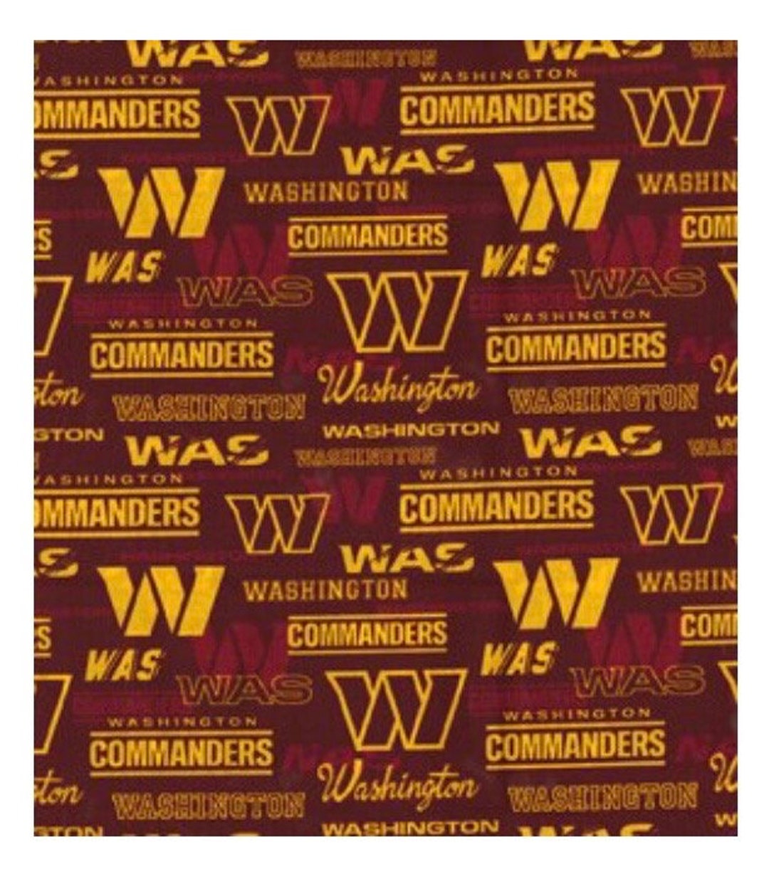 Washington Commanders Fabric: 100% Cotton Allover Print (1/2 Yard) - Etsy
