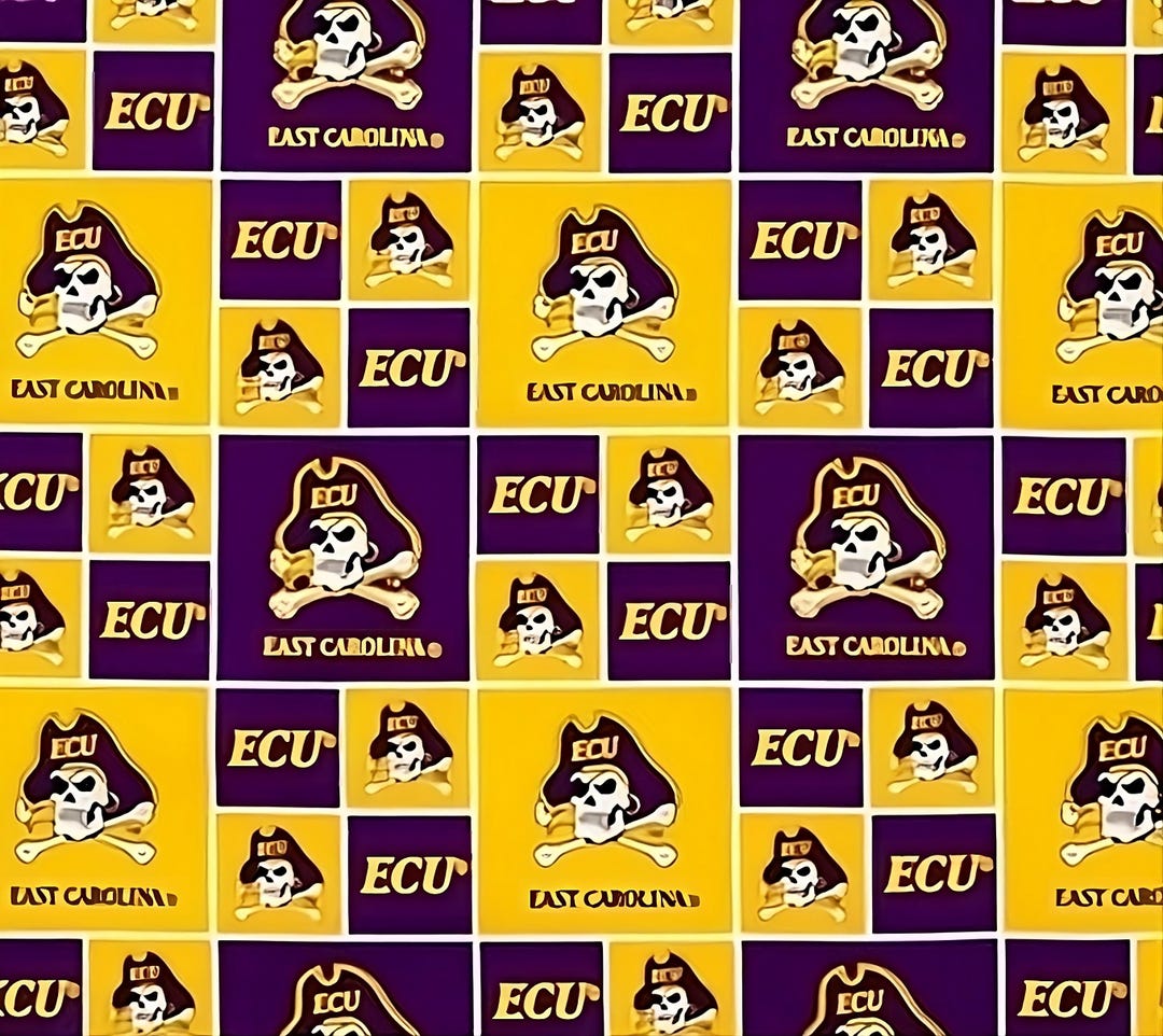 Remnant East Carolina University ECU Cotton Fabric Skull - 17" - Etsy