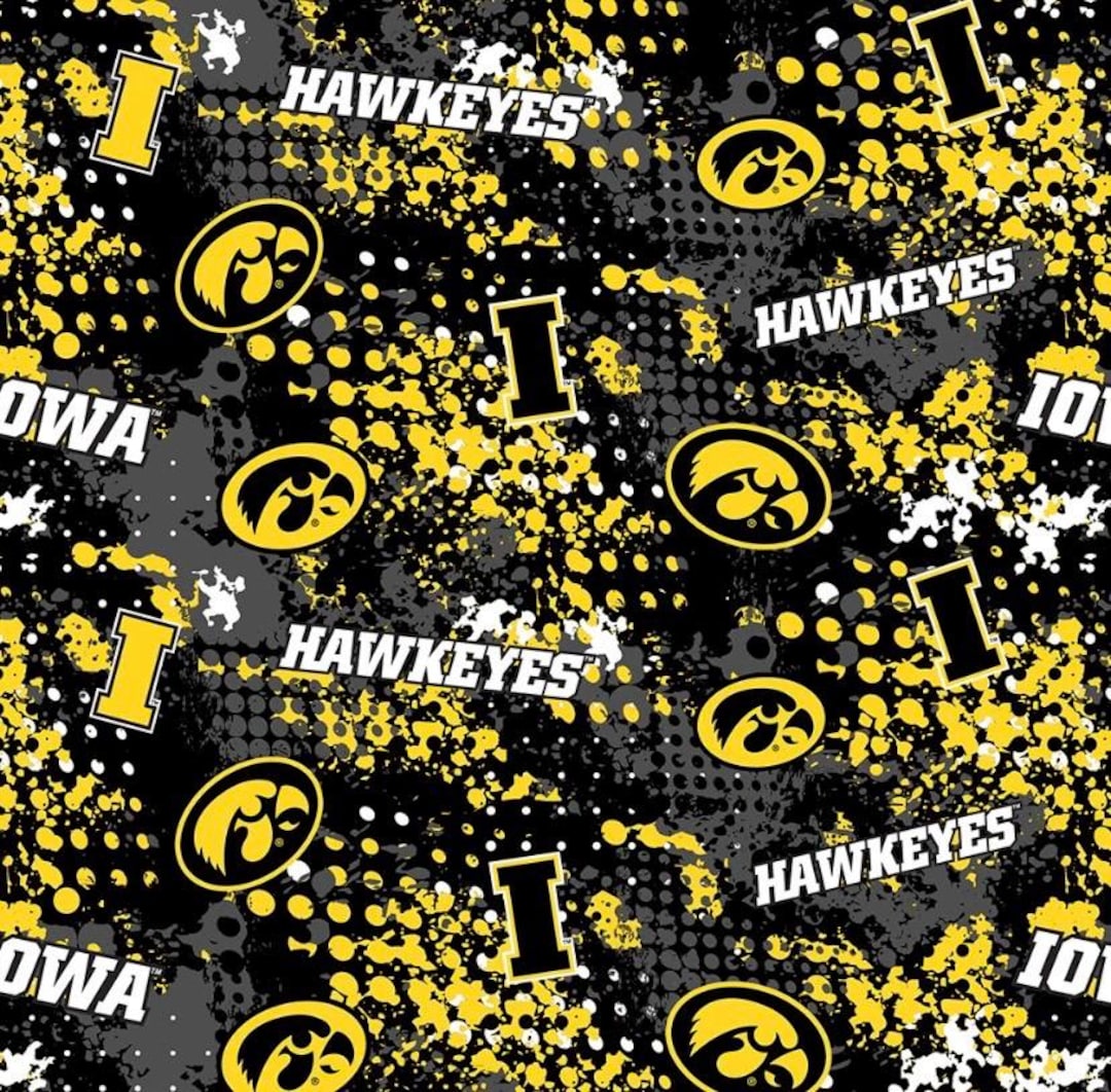 Iowa Hawkeyes Paint Splatter Cotton Fabric 1/2 Yard - Etsy