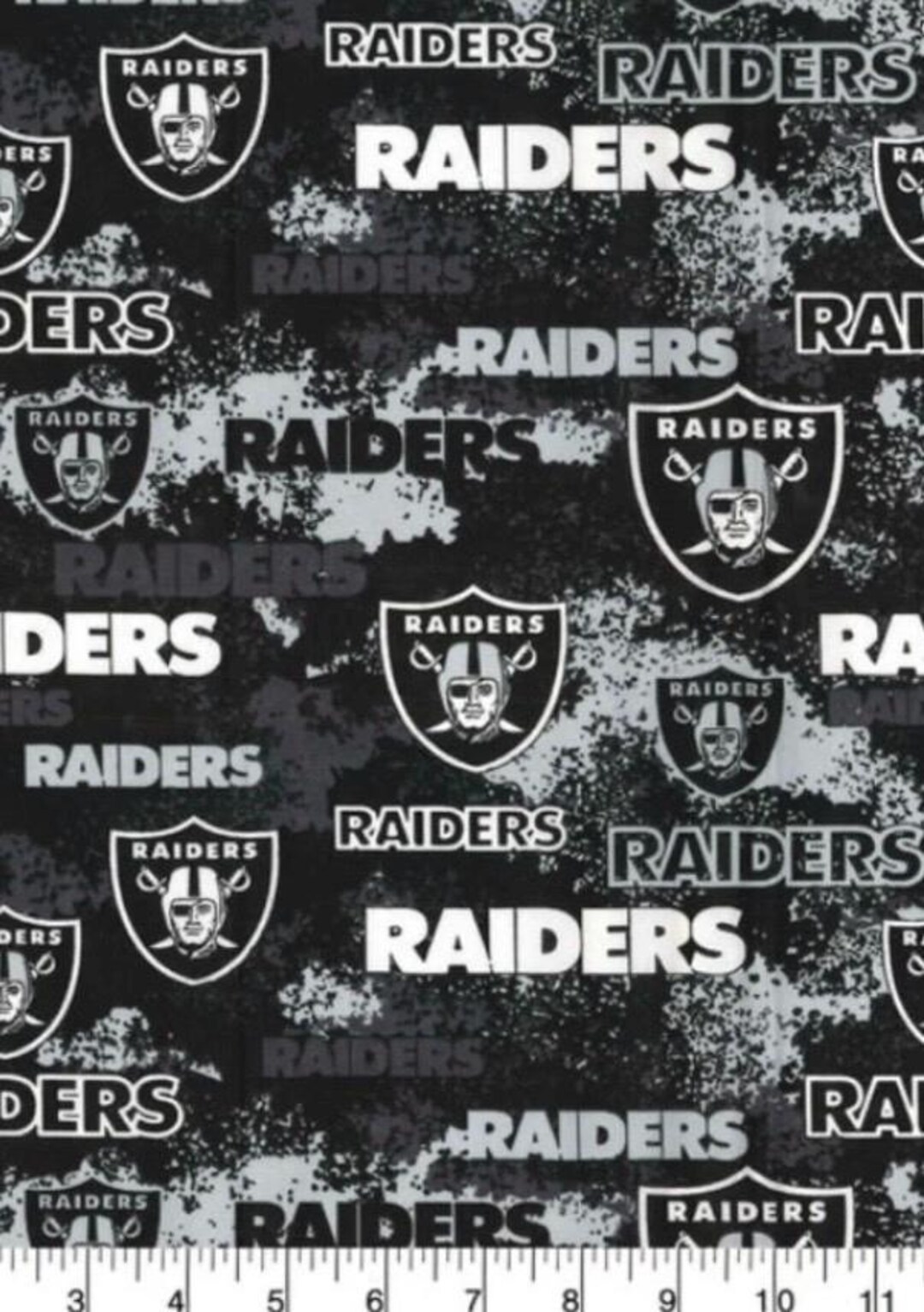 Las Vegas Raiders Distressed Cotton Fabric - 1/2 Yard - Etsy