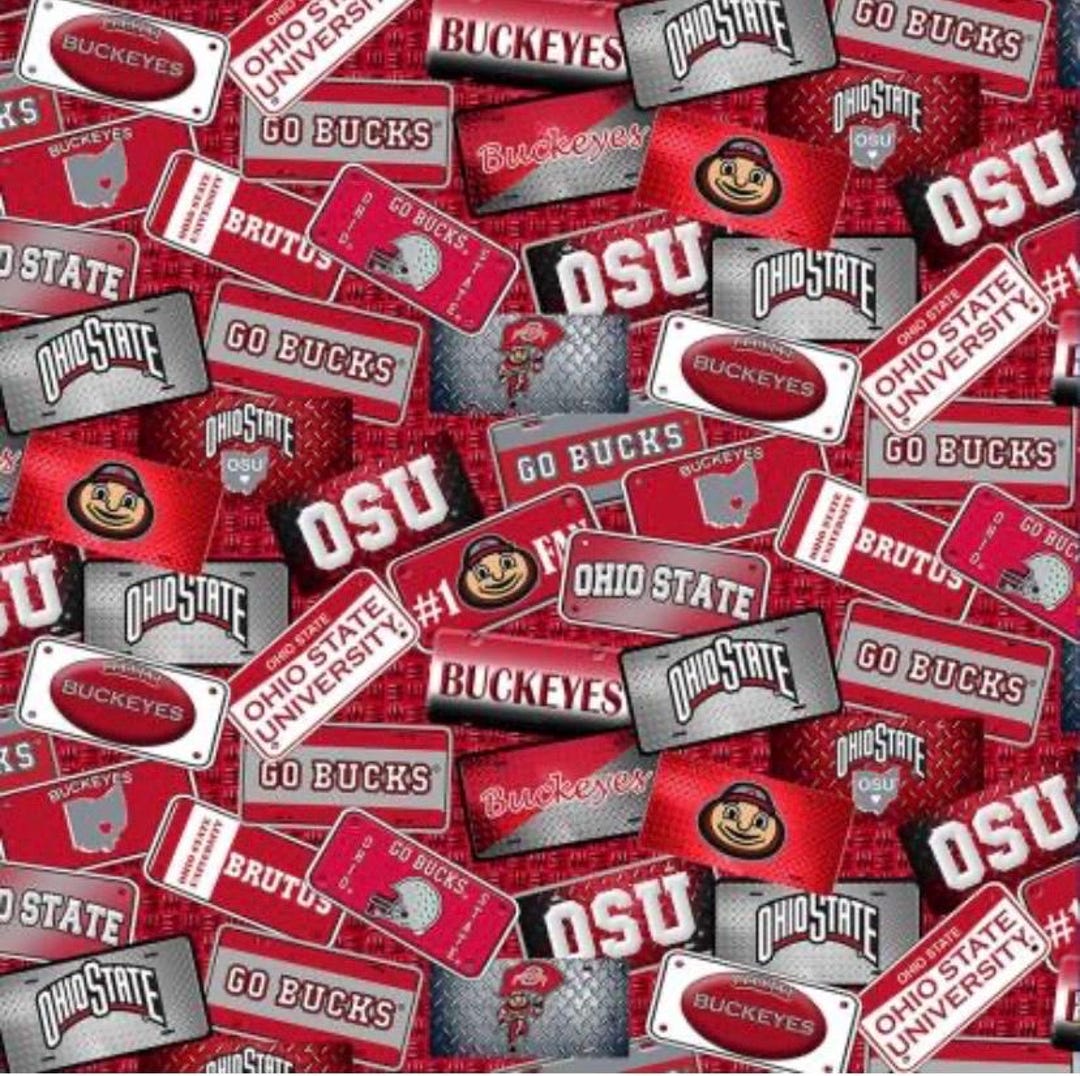 Ohio State University License Plate Minky Fabric - 1/2 Yard - Etsy
