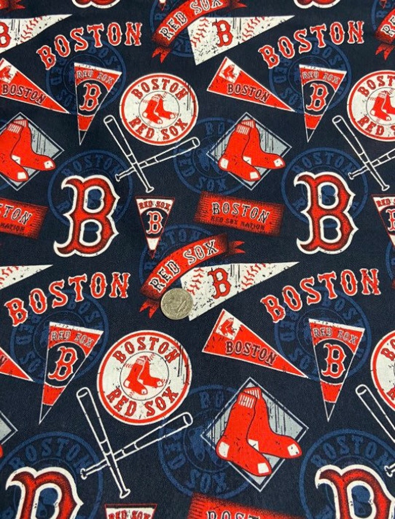 MLB Boston Red Sox Cotton Fabric Vintage - 1/2 Yard - Etsy