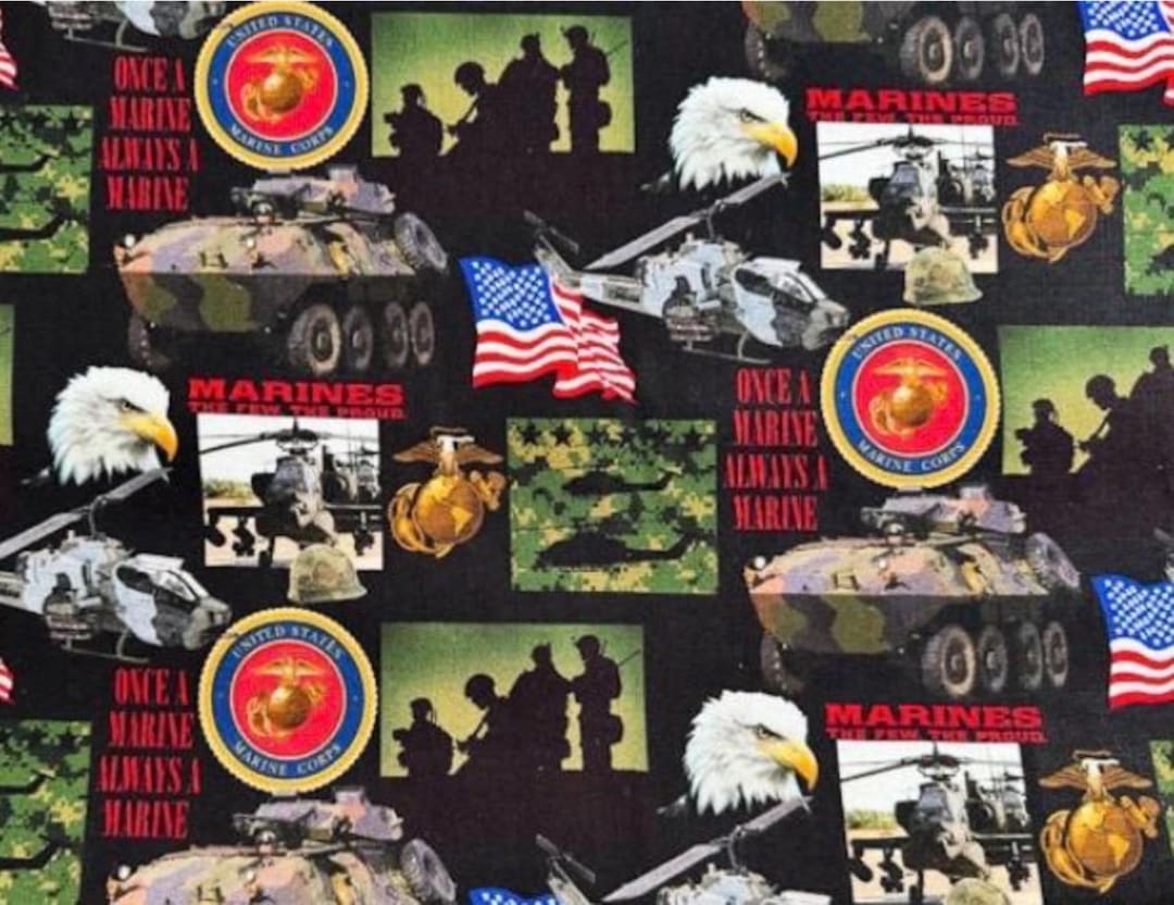 USMC Once A Marine Always A Marine Cotton Fabric - 1/2 Yard - Etsy