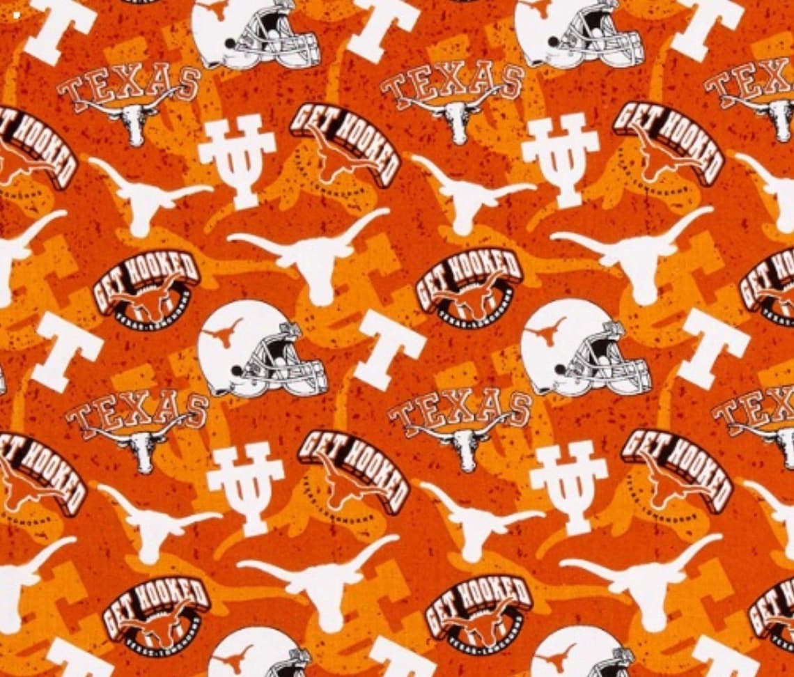 Texas Longhorns Cotton Fabric Tone on Tone - 1/2 Yard - Etsy