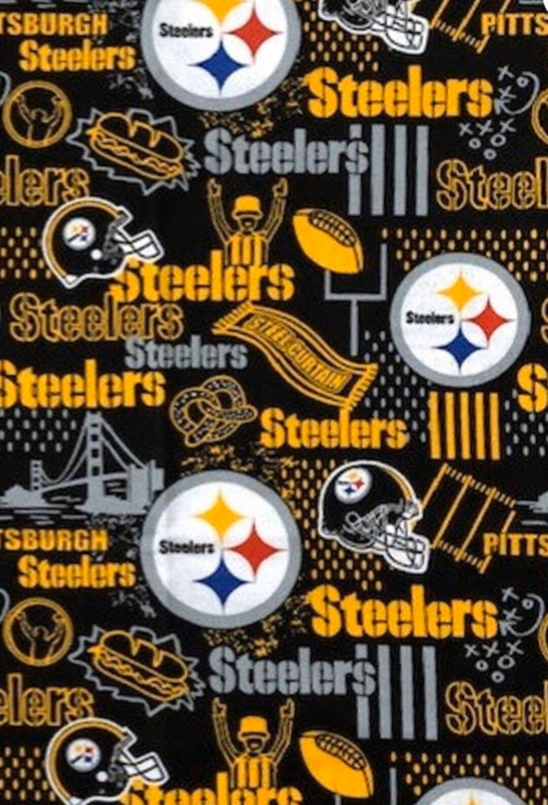 Pittsburgh Steelers Hometown Cotton Fabric Steel Curtain - 1/2 Yard - Etsy