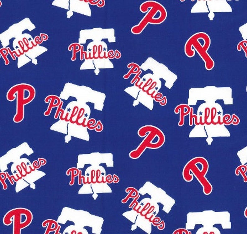 MLB Philadelphia Phillies Cotton Fabric - 1/2 Yard (blue) - Etsy