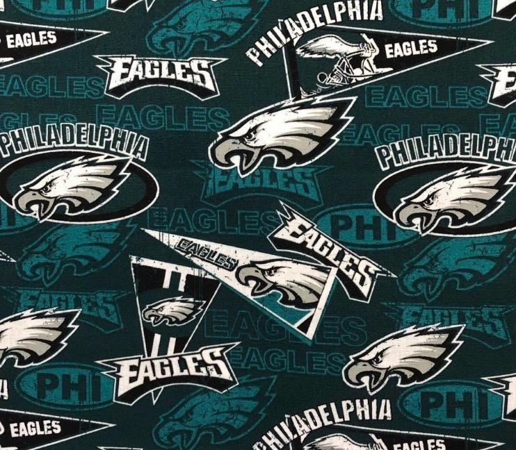 Philadelpia Eagles Cotton Fabric Vintage Retro - 1/2 Yard - Etsy