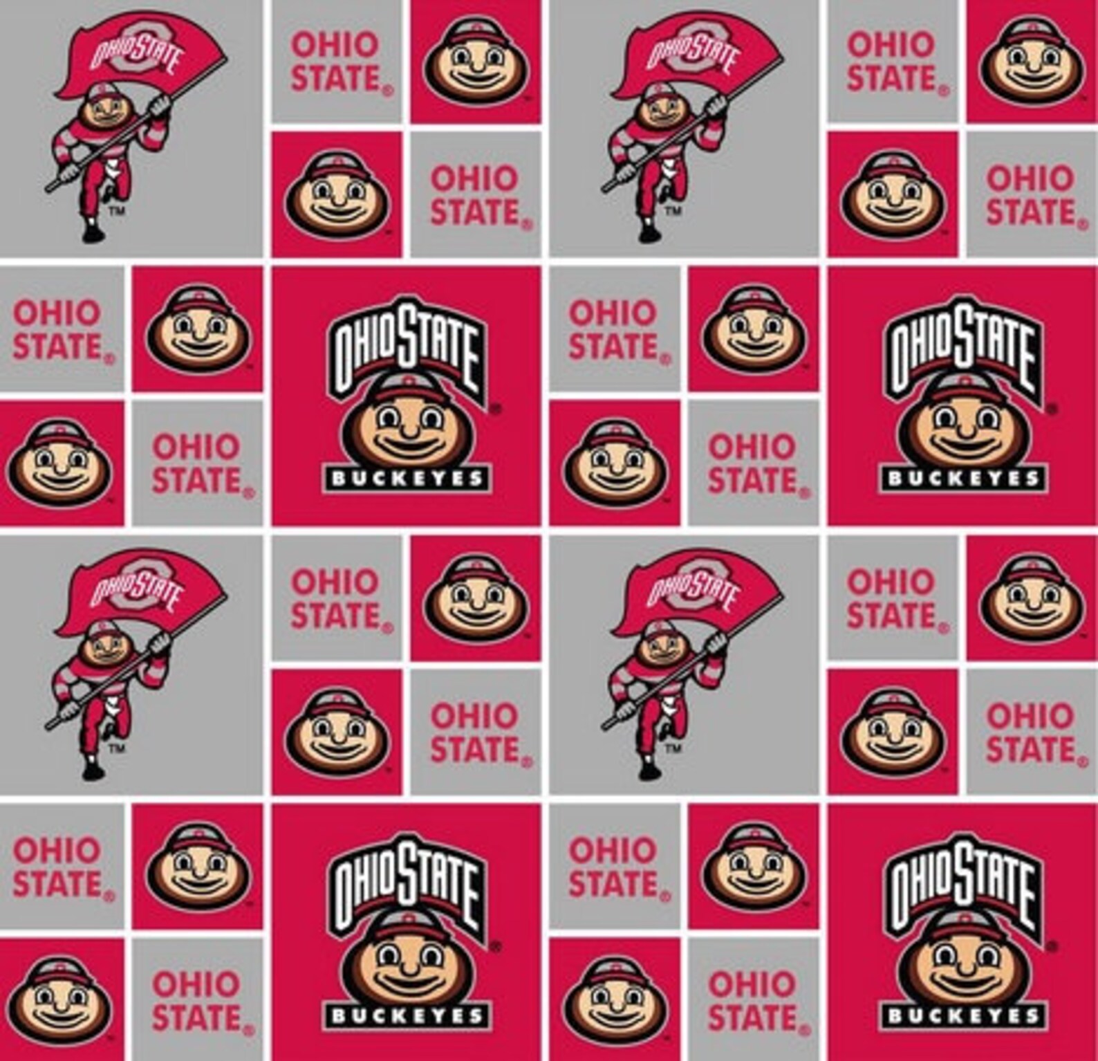 Ohio State University Buckeyes OSU Cotton Fabric Block - 1/2 Yard - Etsy