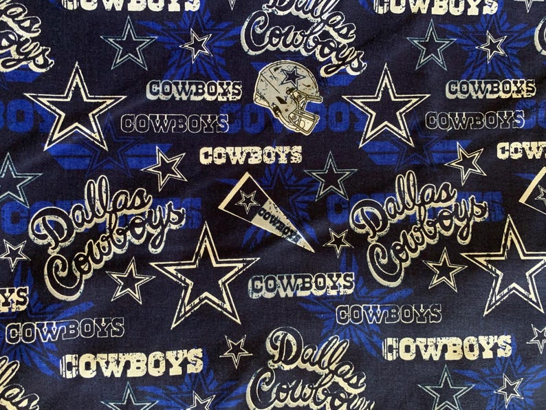 Dallas Cowboys Cotton Fabric Retro - 1/2 Yard - Etsy