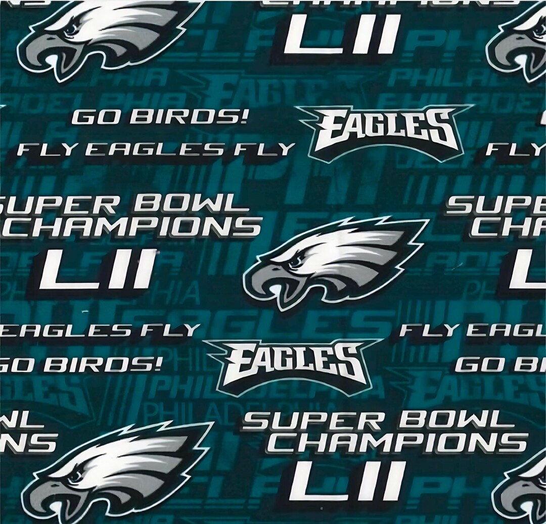 NFL Philadelpia Eagles ‘fly Eagles Fly’ Super Bowl 52 Cotton Fabric ...