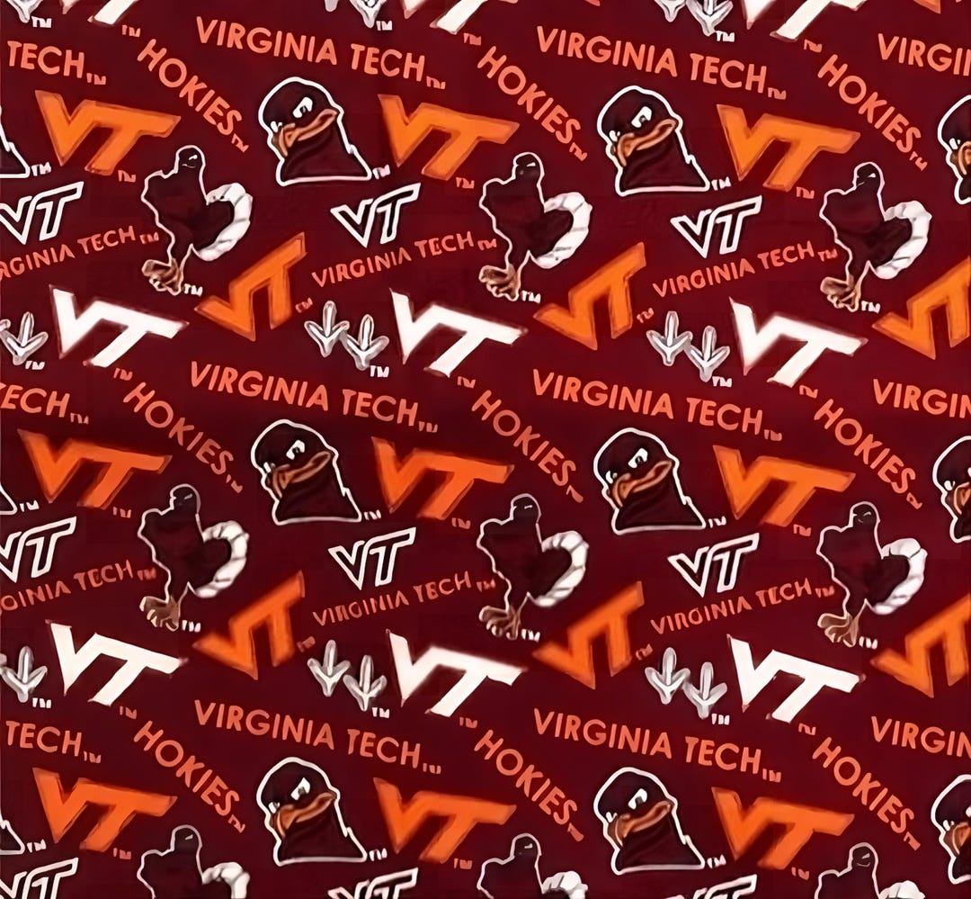 NEW Virginia Tech VT Hokies 100% Cotton Fabric - 1/2 Yard - Etsy
