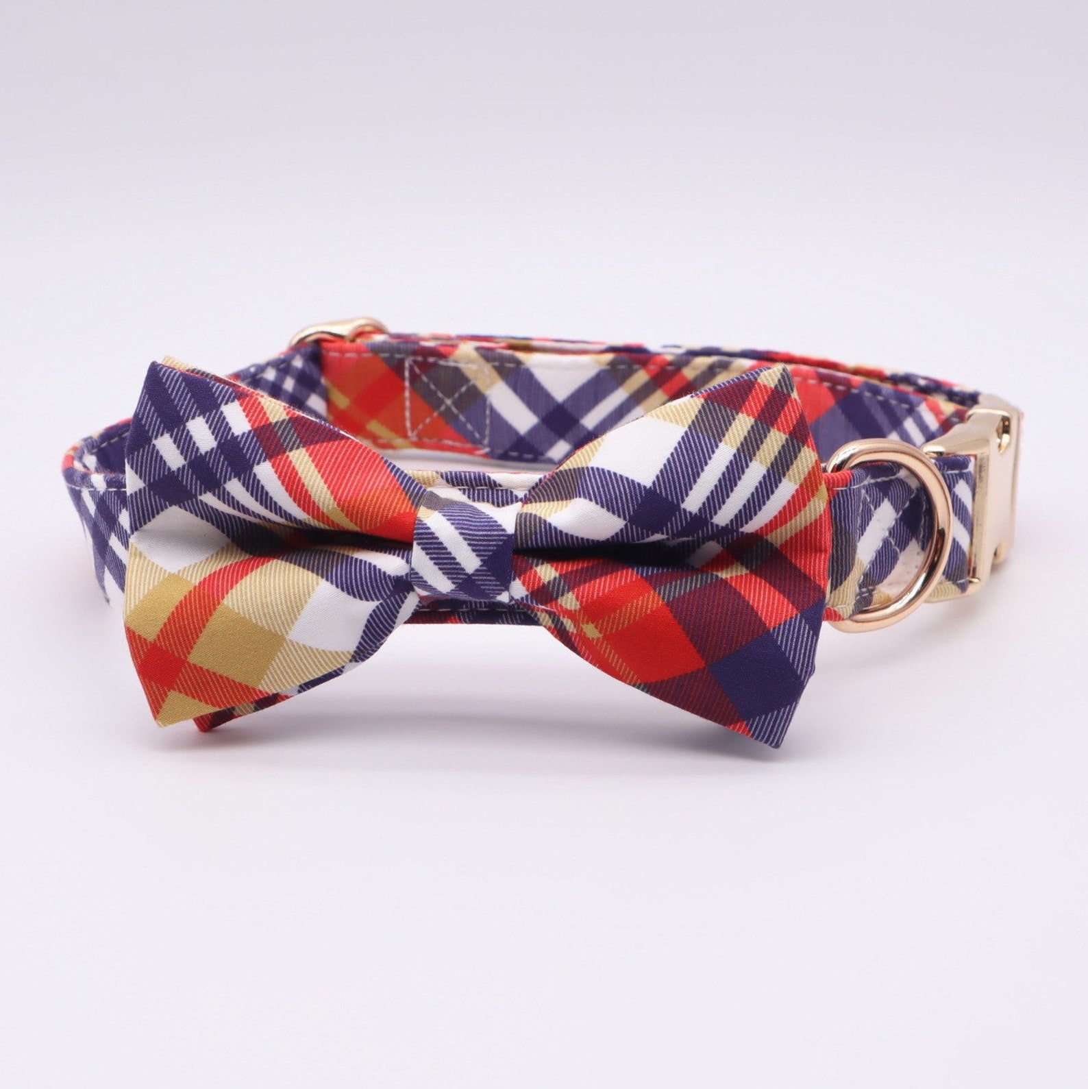 Personalized Dog Collar Collar Name Tag Plaid Dog Collar | Etsy