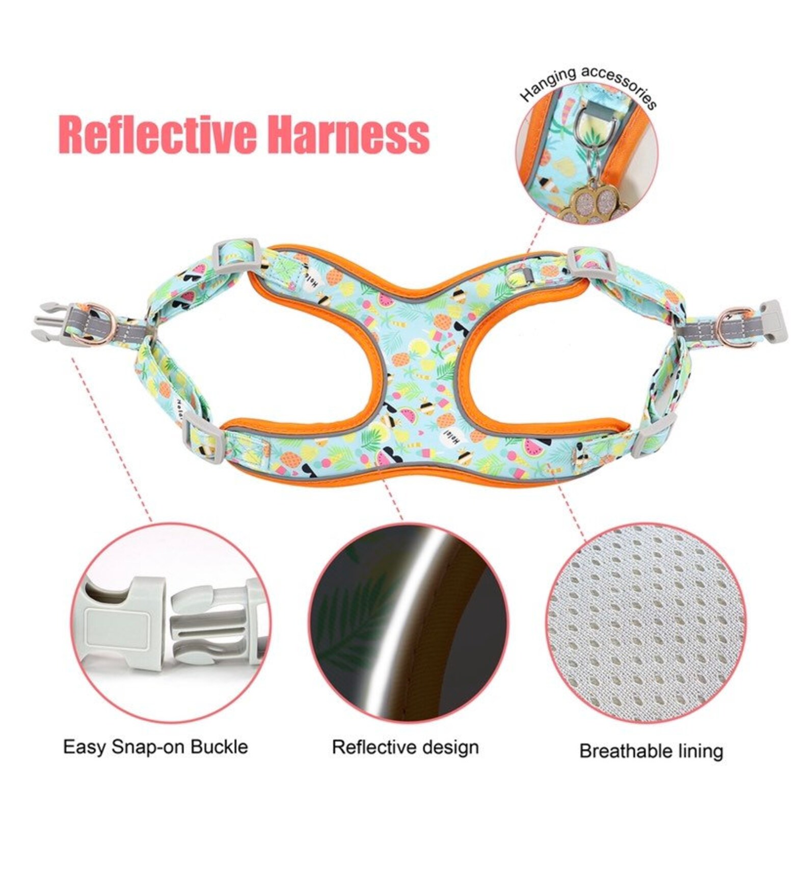 Personalized Dog Harness Set Floral dog harness and | Etsy