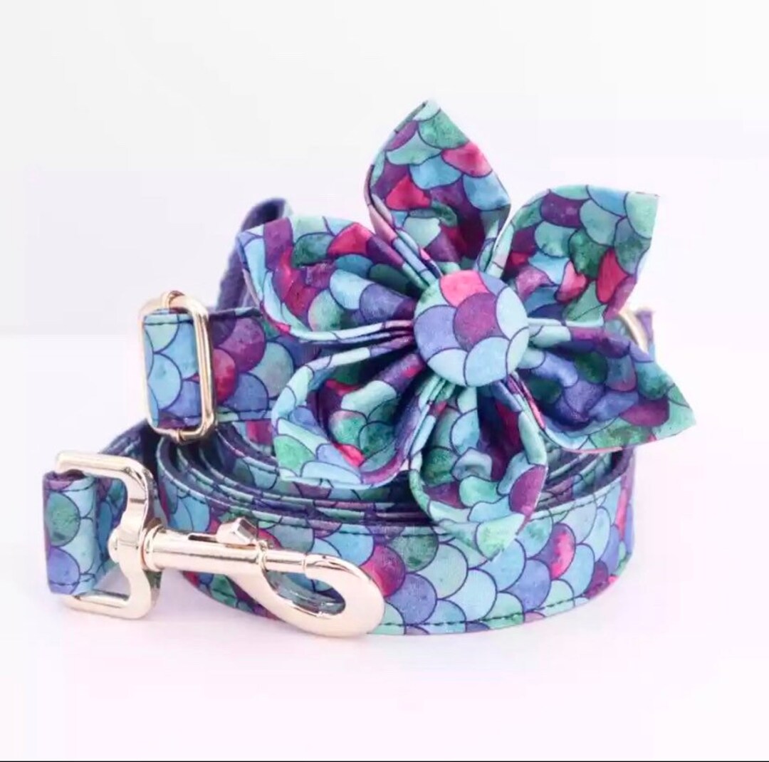 Personalized Dog Collar for Girl, Large Dog Collar, Flower Dog Collar ...