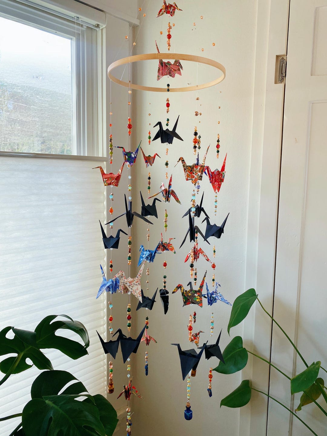 The Sacred Grove (I) — Paper Crane Origami Mobile With Spell Jars - Etsy