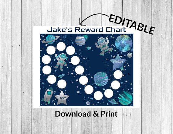 Kids Reward Chart Printable Space Sticker Chart for Toddler | Etsy Ireland