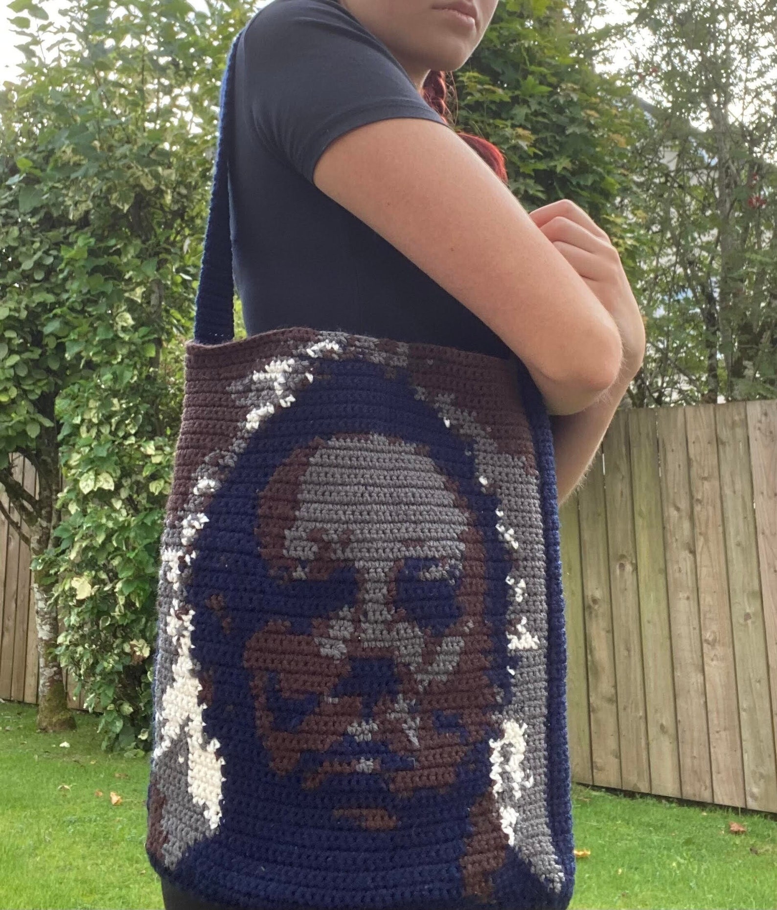 Michael Myers Halloween Crochet Tapestry Pattern (tote Bag) - Etsy