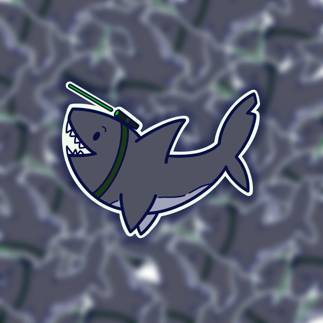 Laser Beam Shark Sticker - Etsy