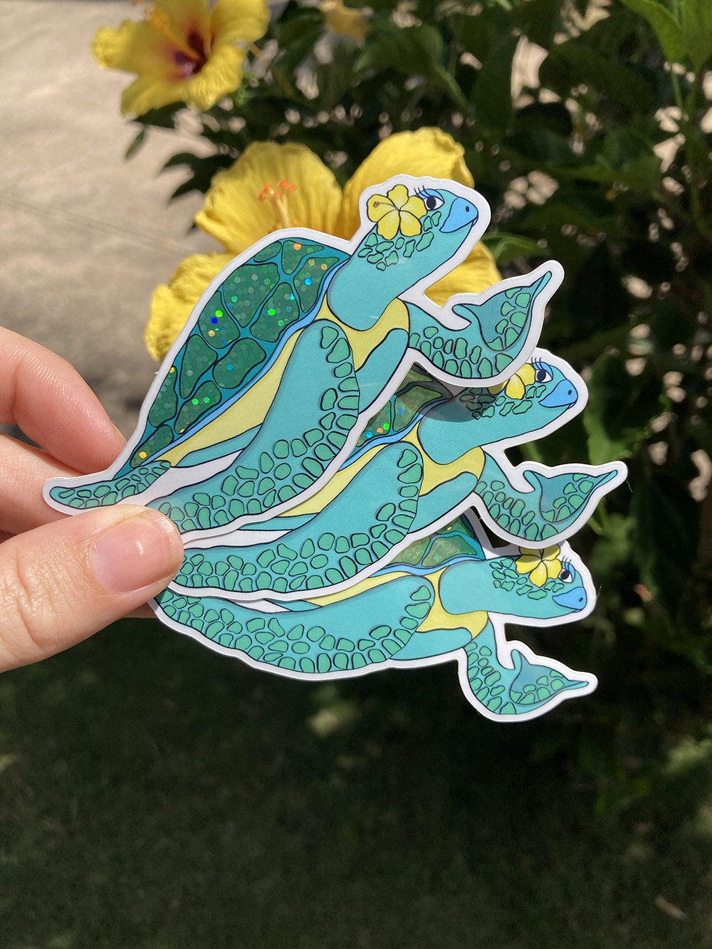 HIBISCUS HONU Sticker Turtle Sea Turtle Hawaii Sticker - Etsy