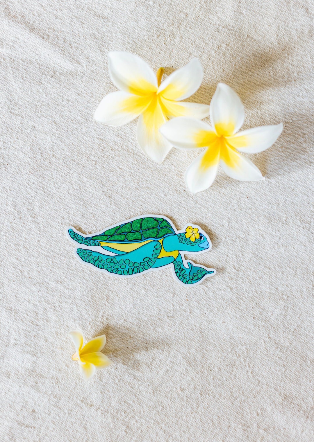 HIBISCUS HONU Sticker, Turtle, Sea Turtle, Hawaii Sticker, Vinyl ...