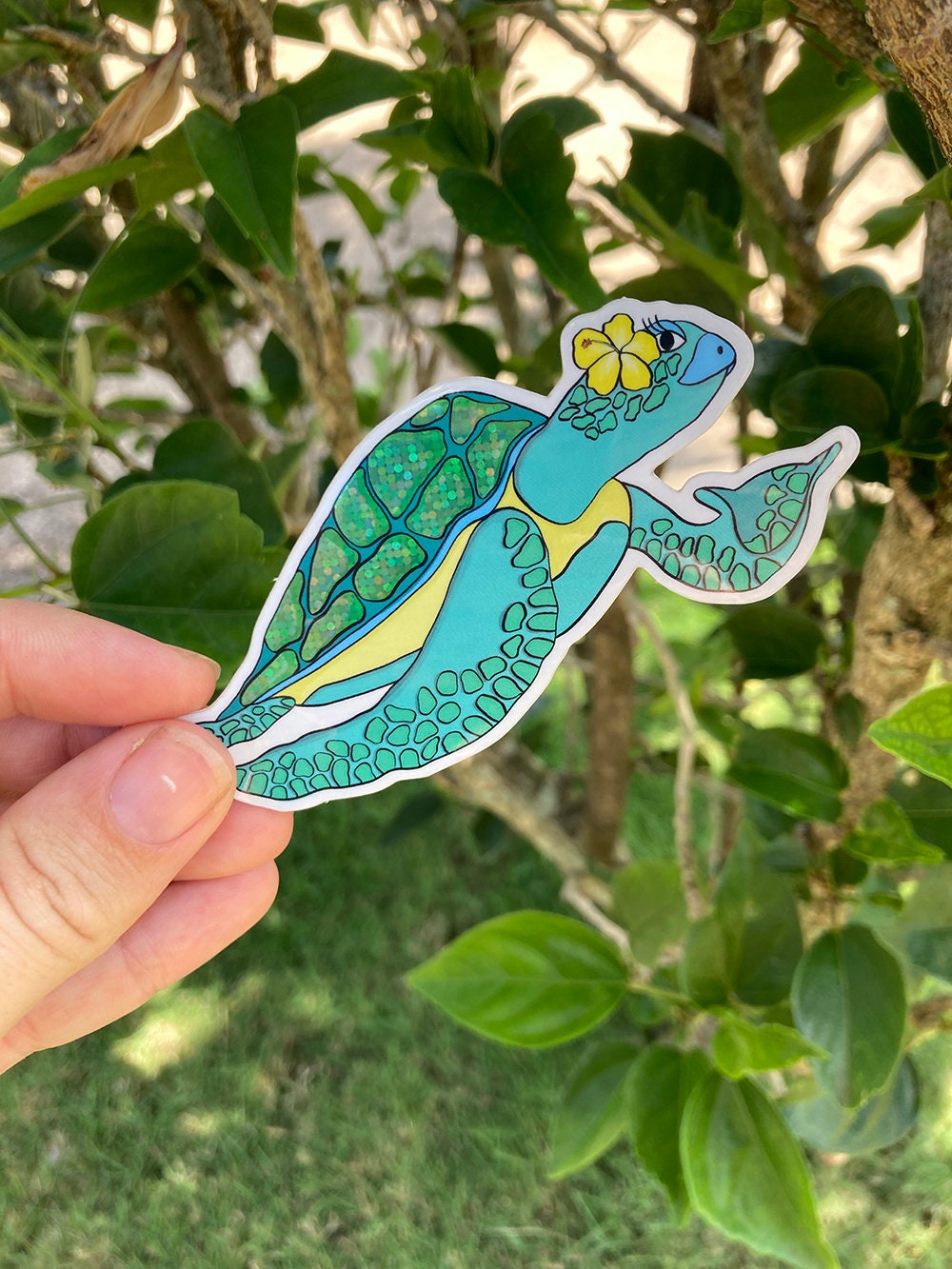 HIBISCUS HONU Sticker Turtle Sea Turtle Hawaii Sticker - Etsy