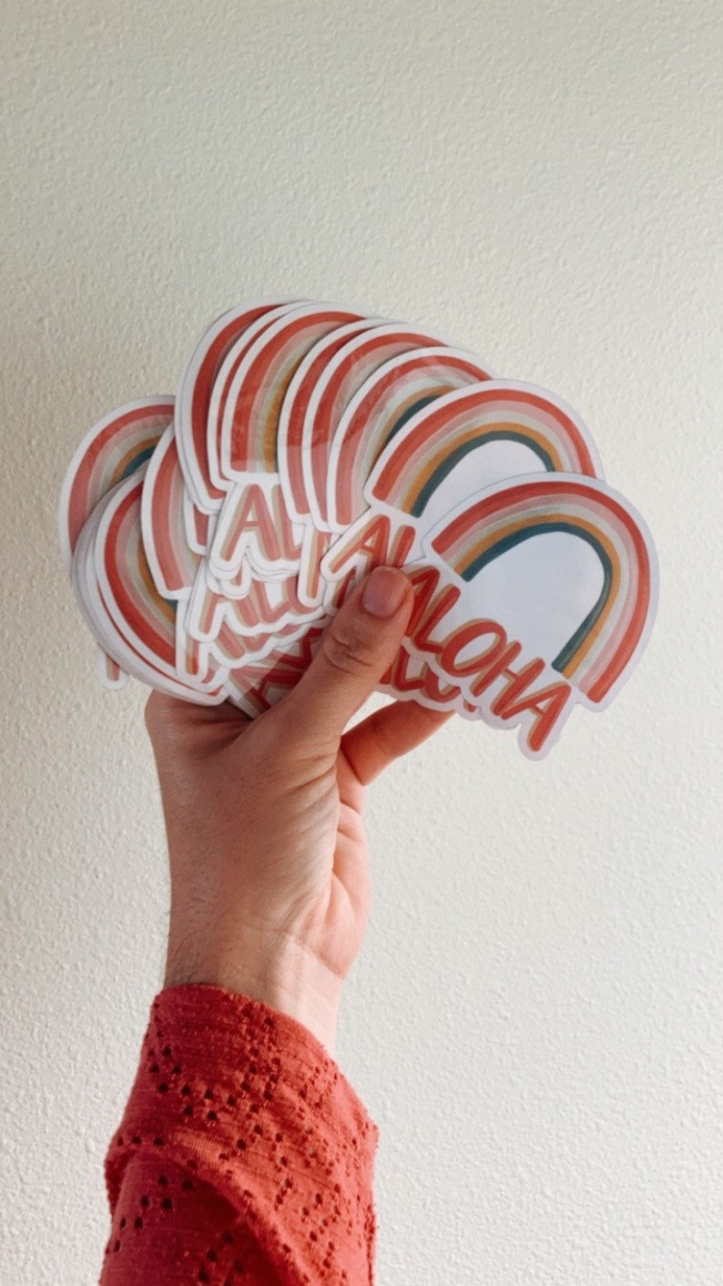 ALOHA RAINBOW Sticker - Etsy