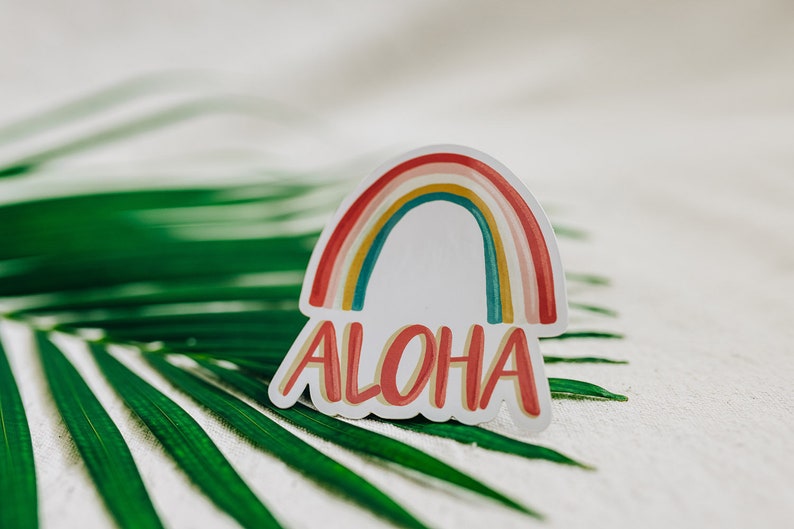 ALOHA RAINBOW Sticker - Etsy