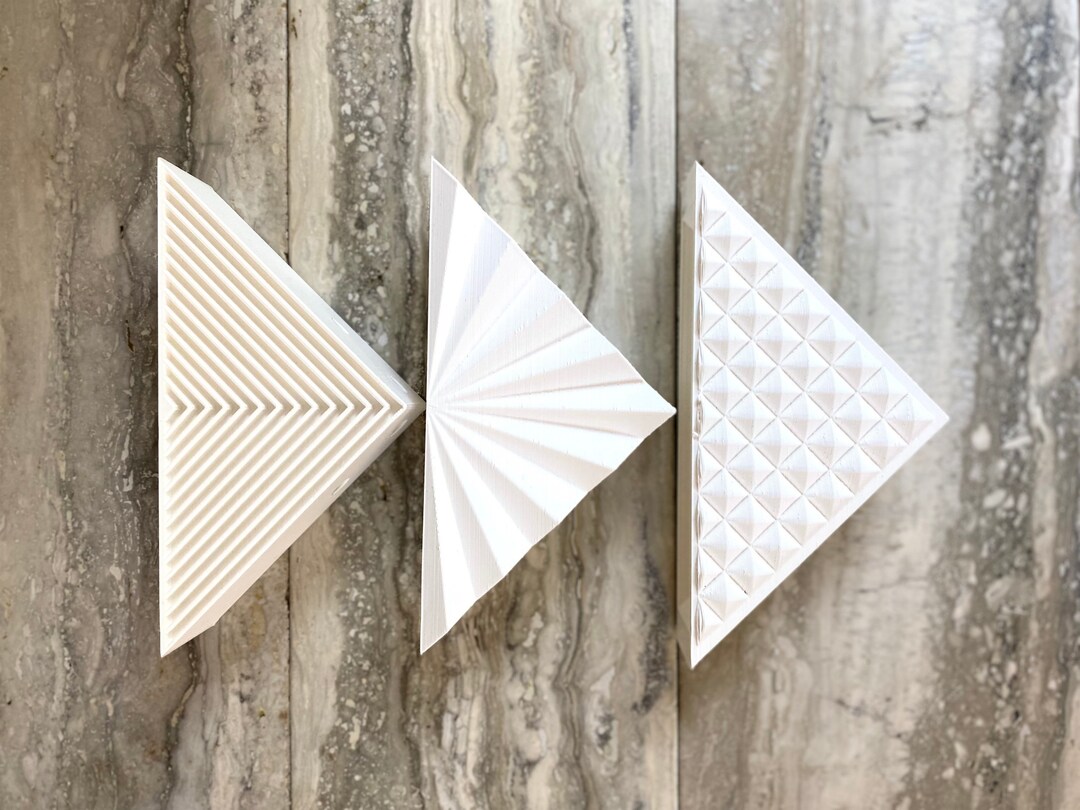 Mid Century Modern Set of 3 White Triangle Wall Planter White Finish - Etsy