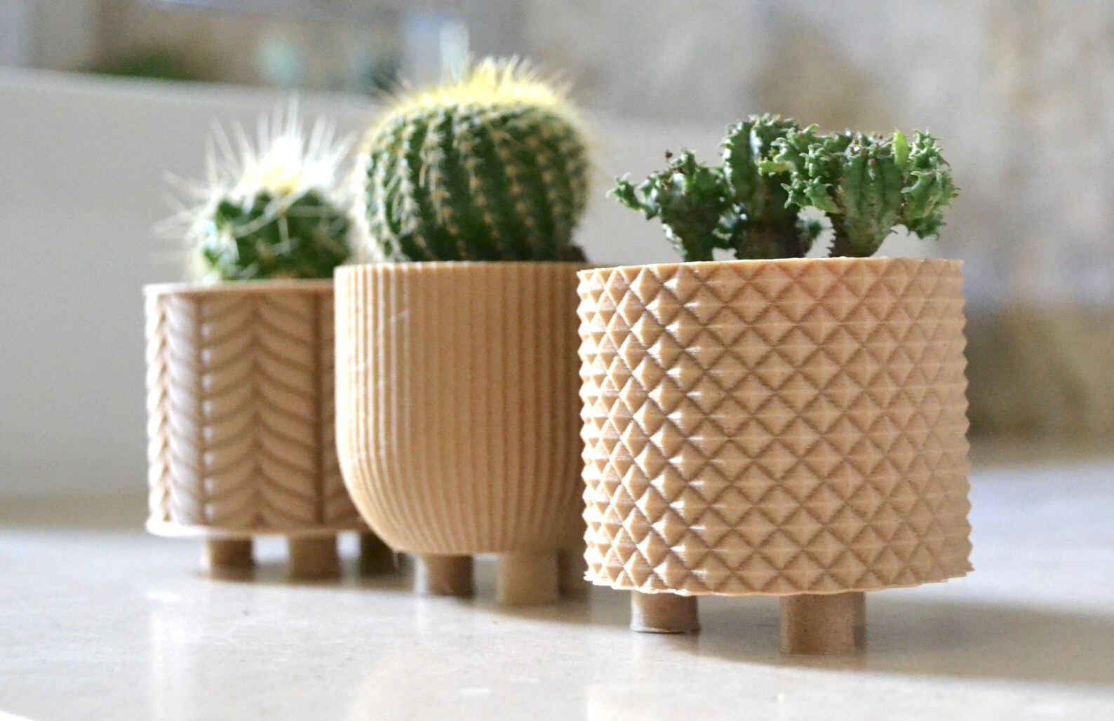 Succulent Planter Set THE CLASSIC TRIO Small Wood | Etsy