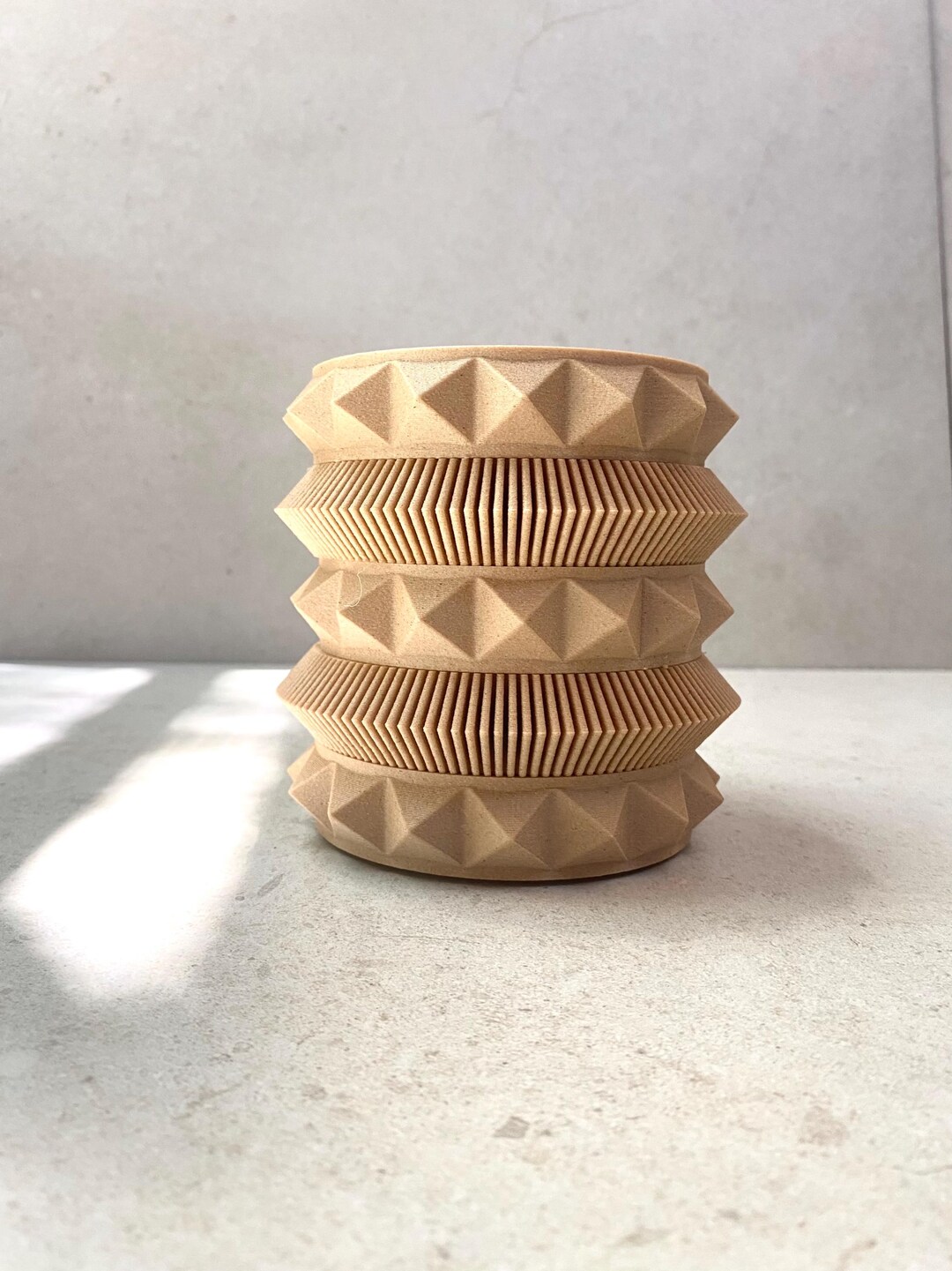 Stacking "prismatic Coaster" Natural Wood Matte Finish - Etsy