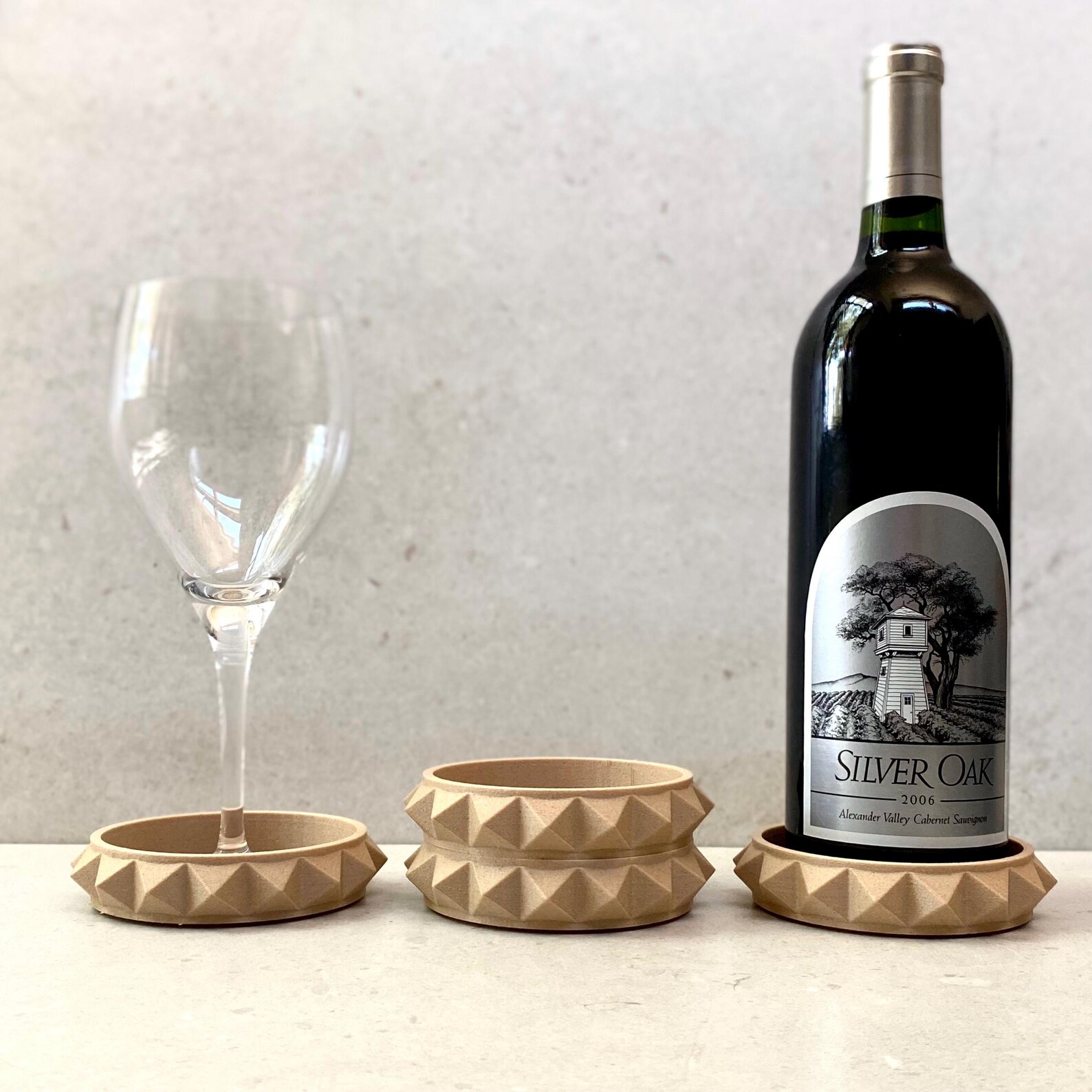 Stacking "prismatic Coaster" Natural Wood Matte Finish - Etsy